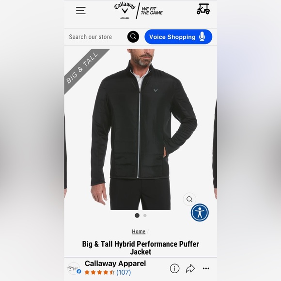Callaway | Jackets & Coats | Callaway Golf Windbreaker Puffer Jacket ...